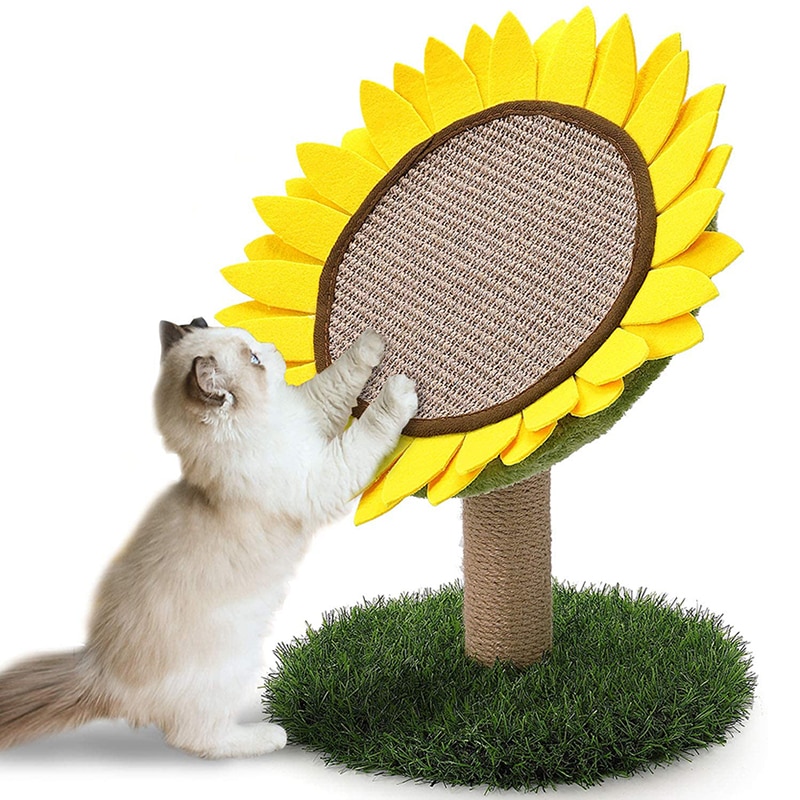 Sunflower Cat Tree Cats Scratching Board Claw Grinder Toys Post With